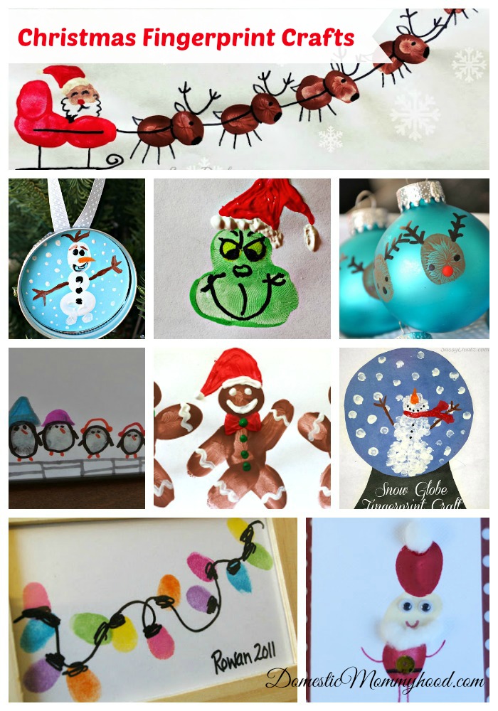 Christmas Fingerprint Crafts Domestic Mommyhood